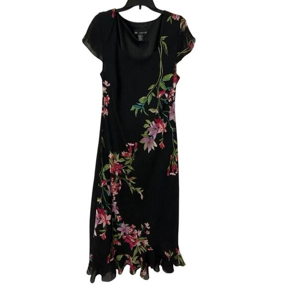 Mlle Gabrielle | Dresses | Mlle Gabrielle Black Floral Chiffon Maxi ...